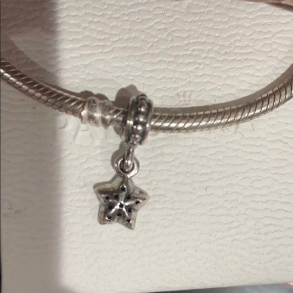 Pandora | Jewelry | Authentic Pandora Blue Pave Star Dangle Charm ...